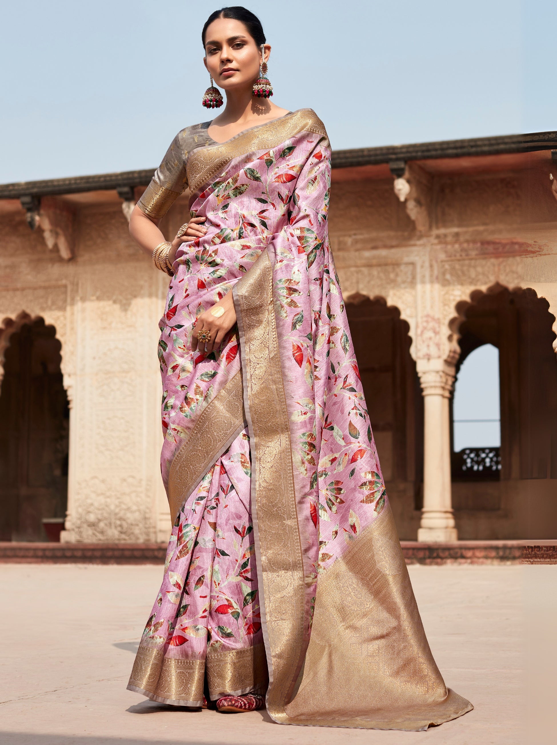 Helio Violet Celebration Saree – TrendOye
